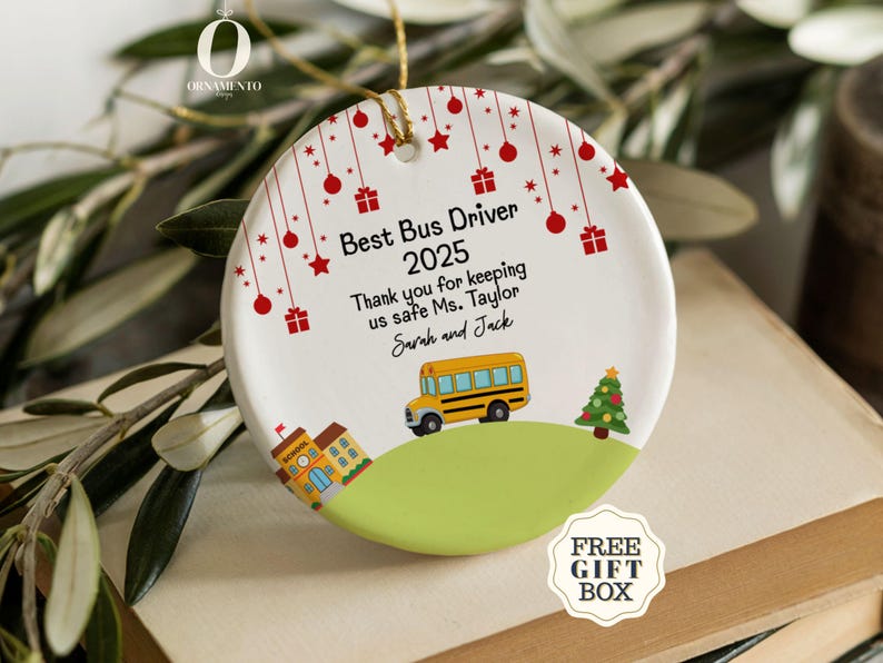 Best School Bus Driver Personalized Ornament, Thank You Bus Driver Gift ...