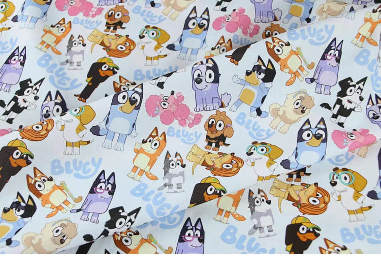 Bluey Fabric Blue Dog Fabric Pure Cotton Cartoon Cotton Fabric by the ...