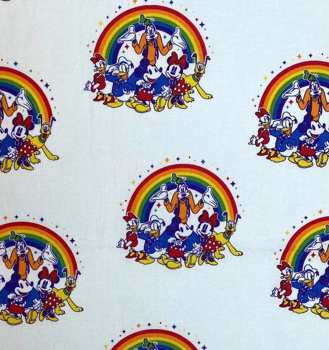 Disney Mickey Mouse Fabric 100% Cotton Fabric Cartoon Fabric by the ...