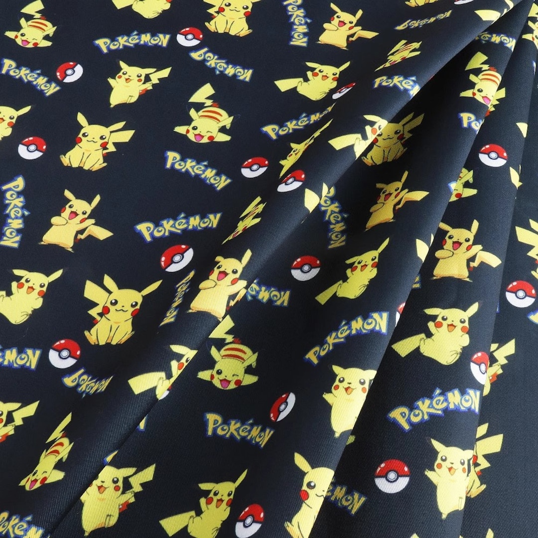 Pikachu Fabric Pokemon Fabric Polyester Cotton Fabric Anime Cartoon ...