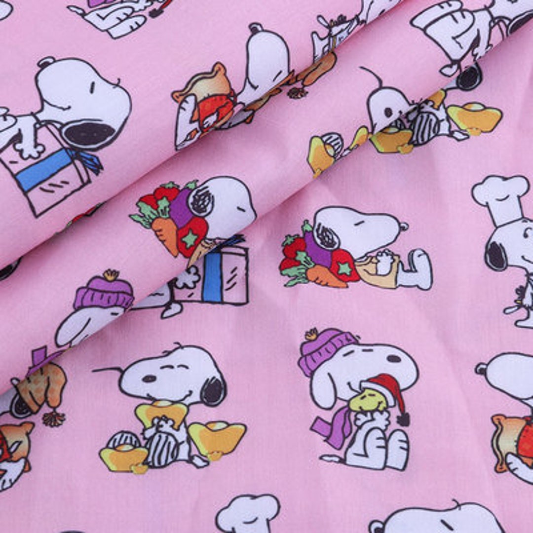 Peanuts Snoopy Fabric Polyester Cotton Fabric Anime Cartoon Fabric by ...