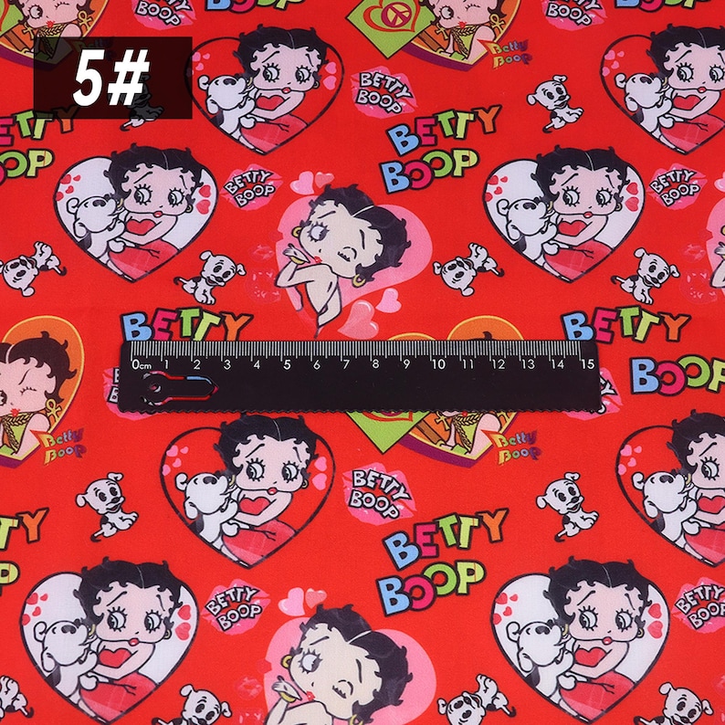 Betty Boop Fabric Classic Cartoon Betty Boop Fabric Polyester Cotton ...