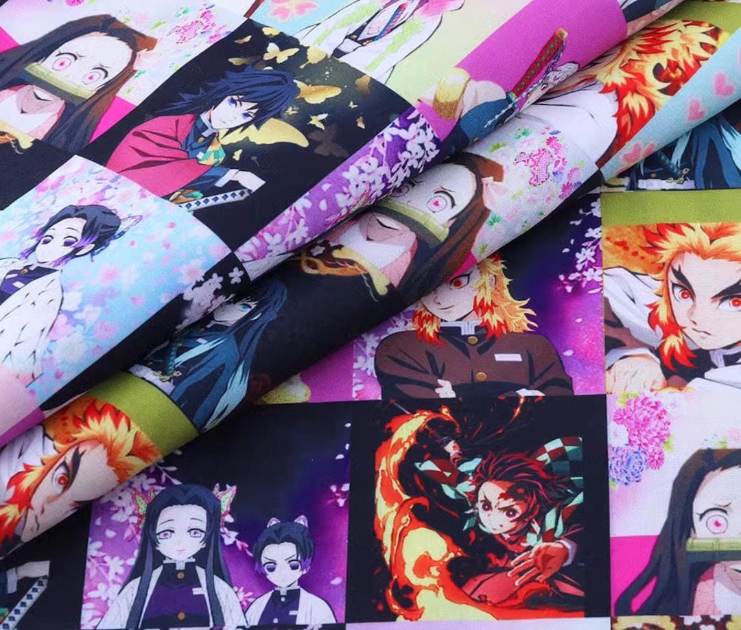 Japanese Anime Fabric Polyester Cotton Fabric Anime Cartoon Fabric by ...