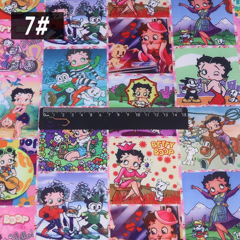 Betty Boop Fabric Classic Cartoon Betty Boop Fabric Polyester Cotton ...