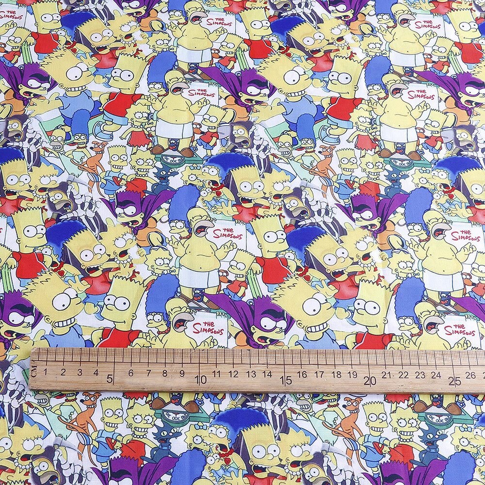 The Simpsons Fabric Polyester Cotton Fabric Anime Cartoon - Etsy Canada