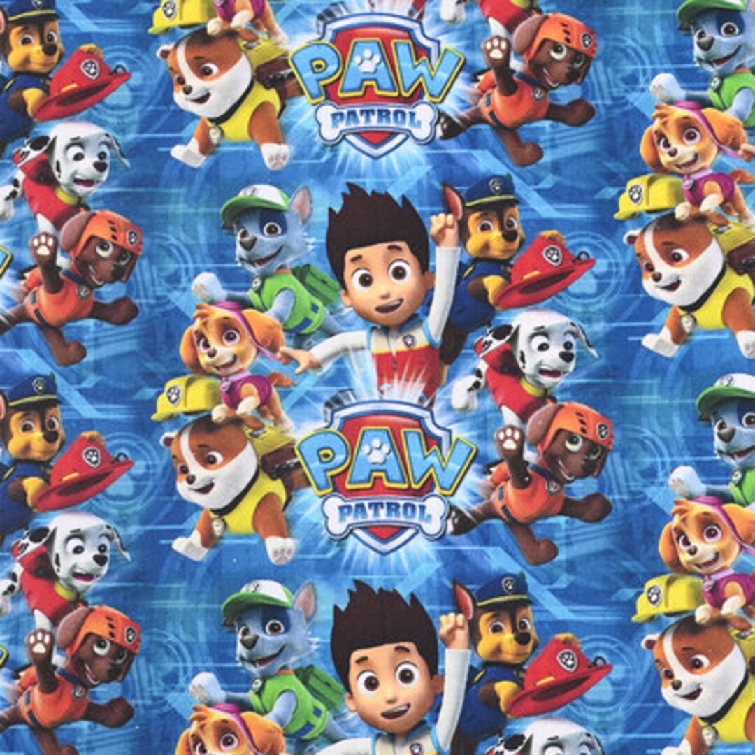 Paw Patrol Guys Fabric 100% Cotton Fabric Anime Cartoon Fabric by the ...