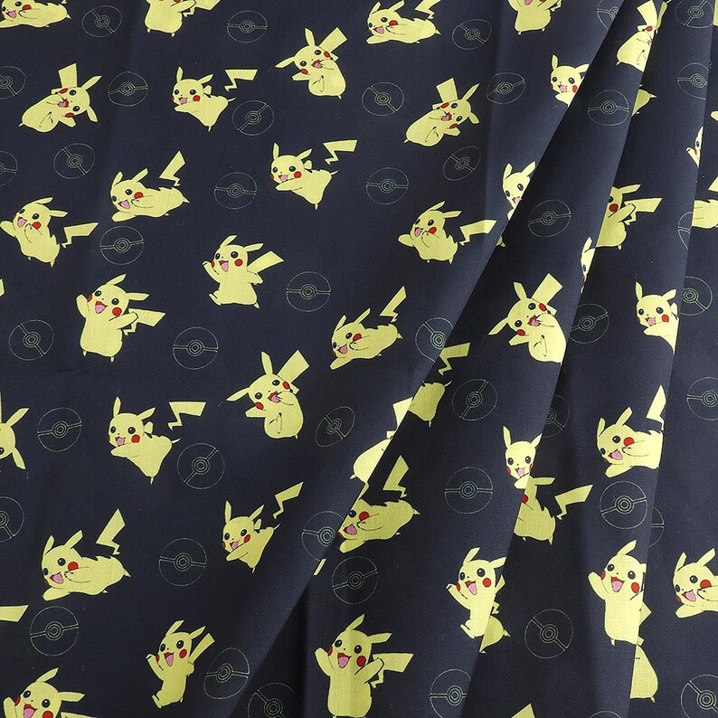 Pikachu Fabric Pokemon Fabric Polyester Cotton Fabric Anime Cartoon ...