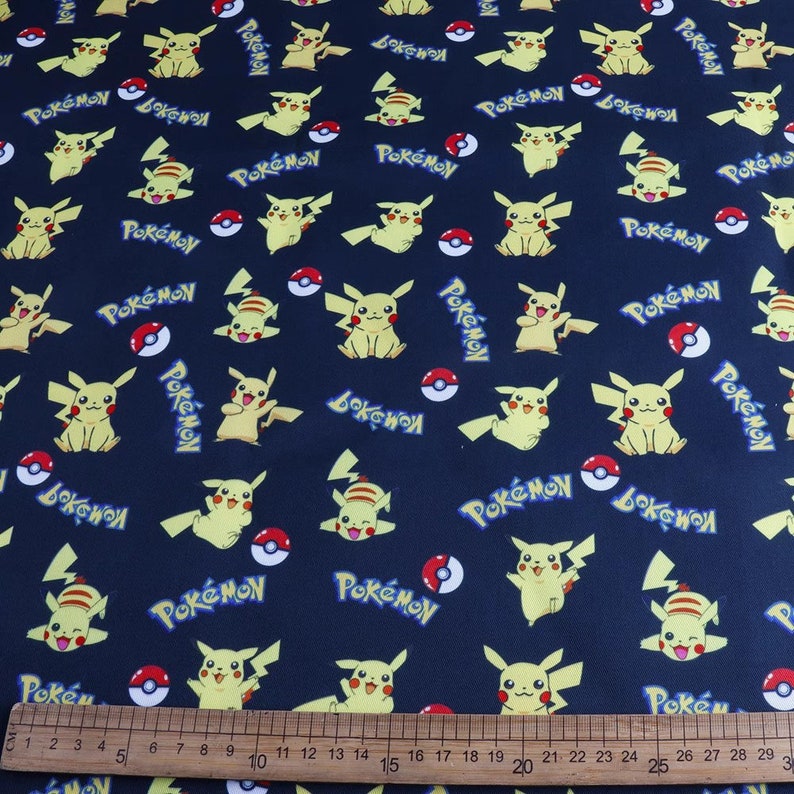 Pikachu Fabric Pokemon Fabric Polyester Cotton Fabric Anime Cartoon ...
