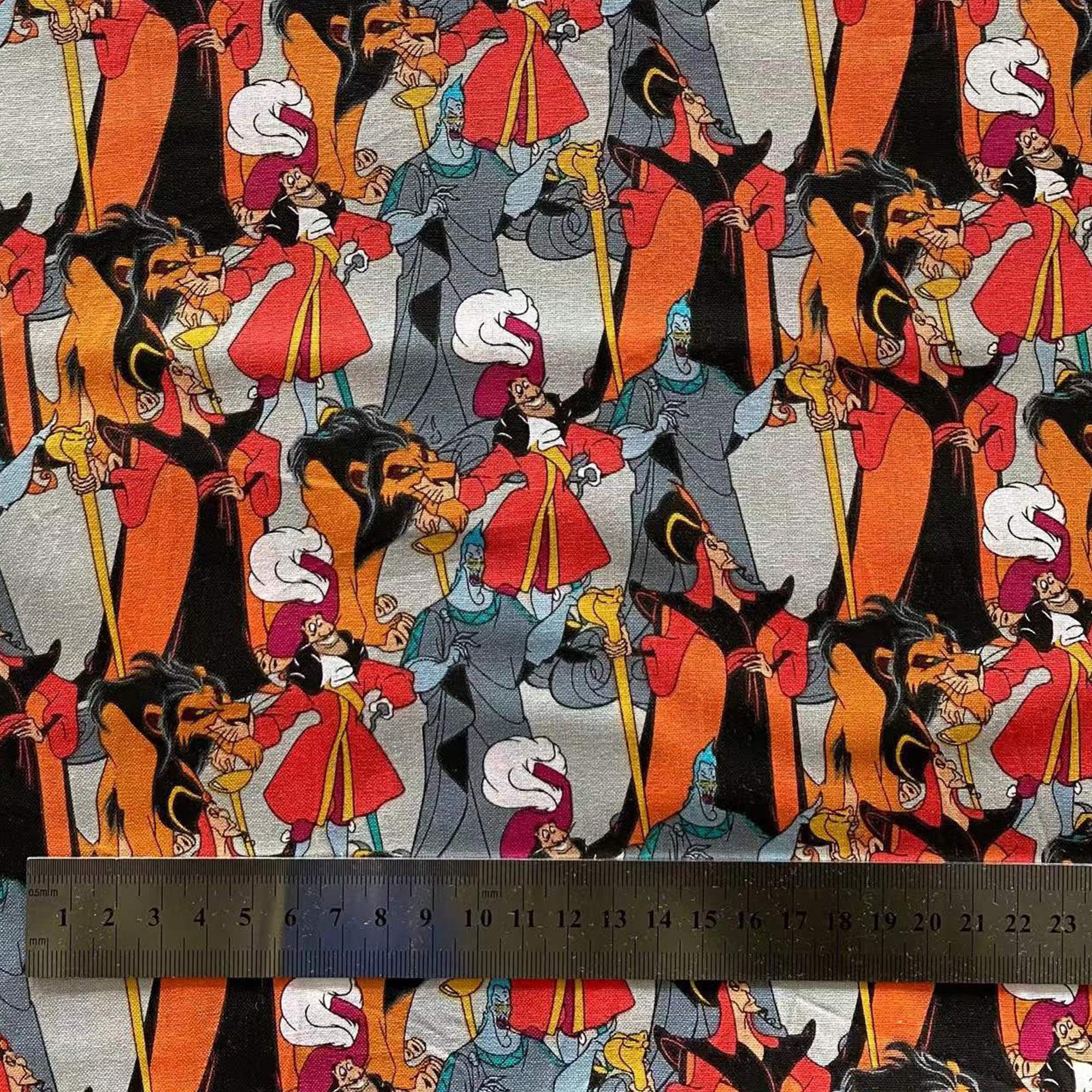 Disney Villains Fabric 100% Cotton Fabric Cartoon Fabric by the Half ...