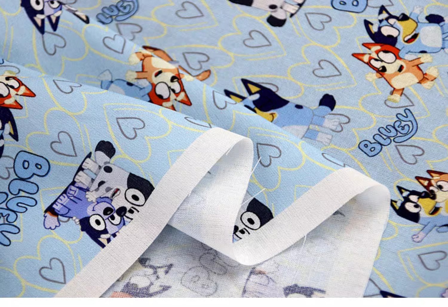Bluey Fabric Blue Dog Fabric Pure Cotton Cartoon Cotton Fabric by the ...