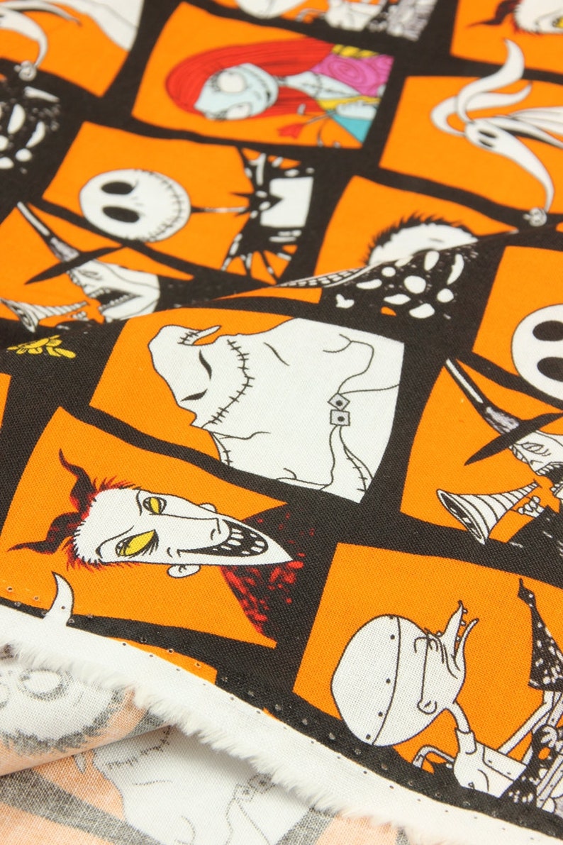 The Nightmare Before Christmas Fabric Skull Fabric 100% Cotton Fabric ...