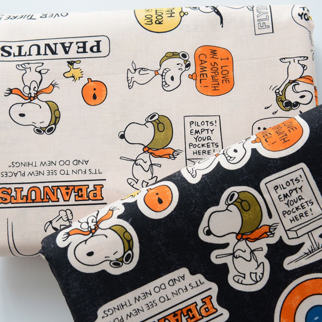 Peanuts Snoopy Fabric WOODSTOCK Charlie Brown 100% Cotton Fabric Anime ...