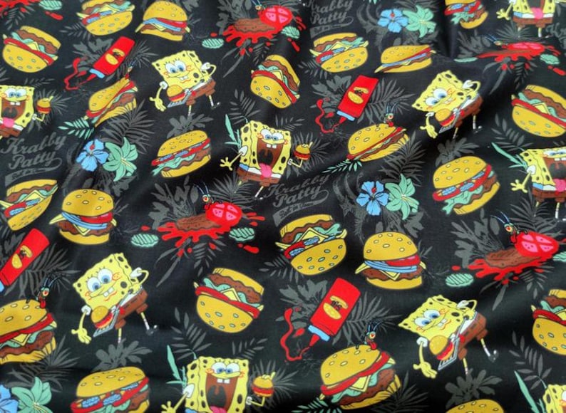 Spongebob Squarepants Fabric Pure Cotton Cartoon Cotton Fabric by the ...