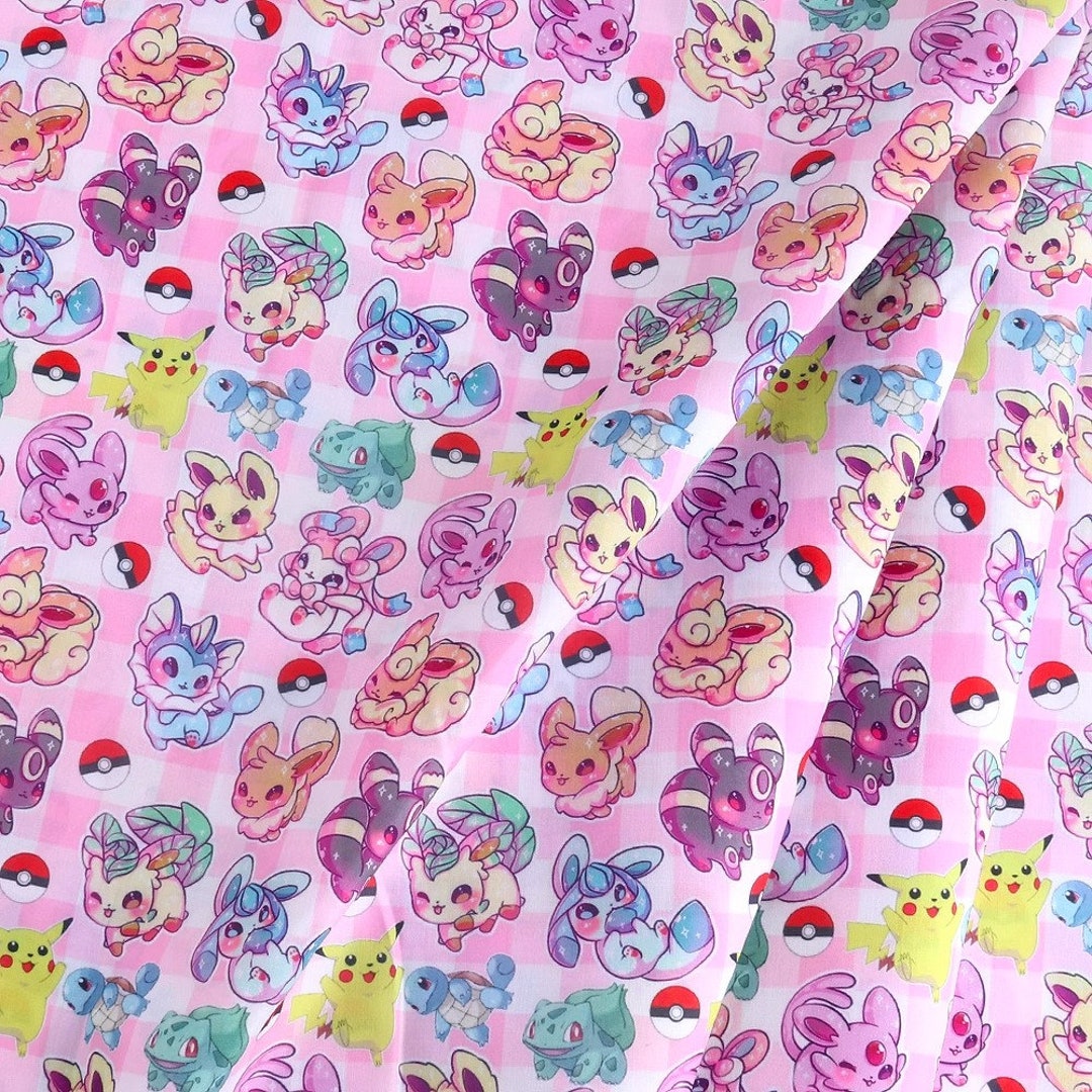 Pikachu Fabric Pokemon Fabric Polyester Cotton Fabric Anime Cartoon ...