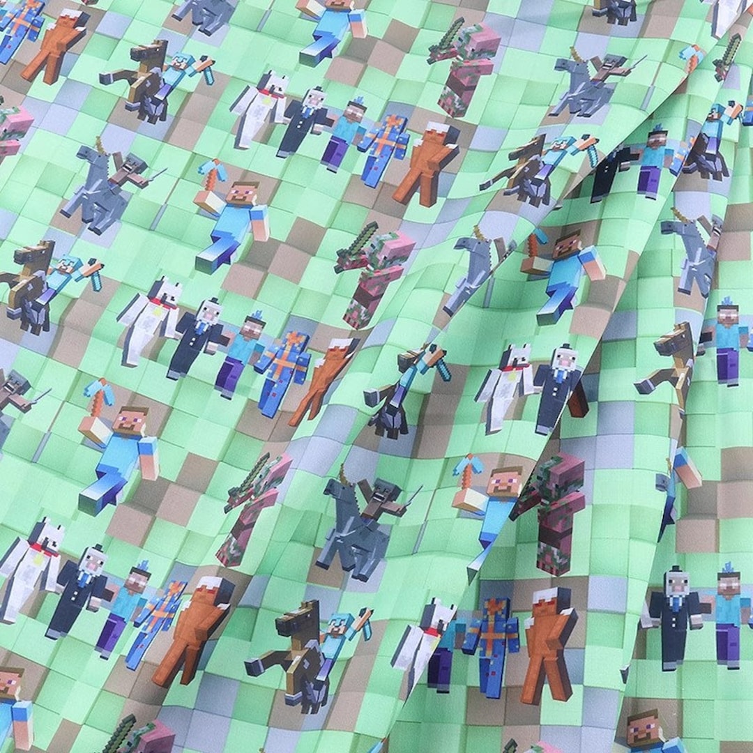 Minecraft Fabric Polyester Cotton Fabric Anime Cartoon Fabric by the ...