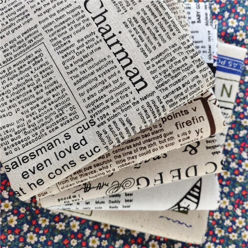Newspaper Fabric - Etsy