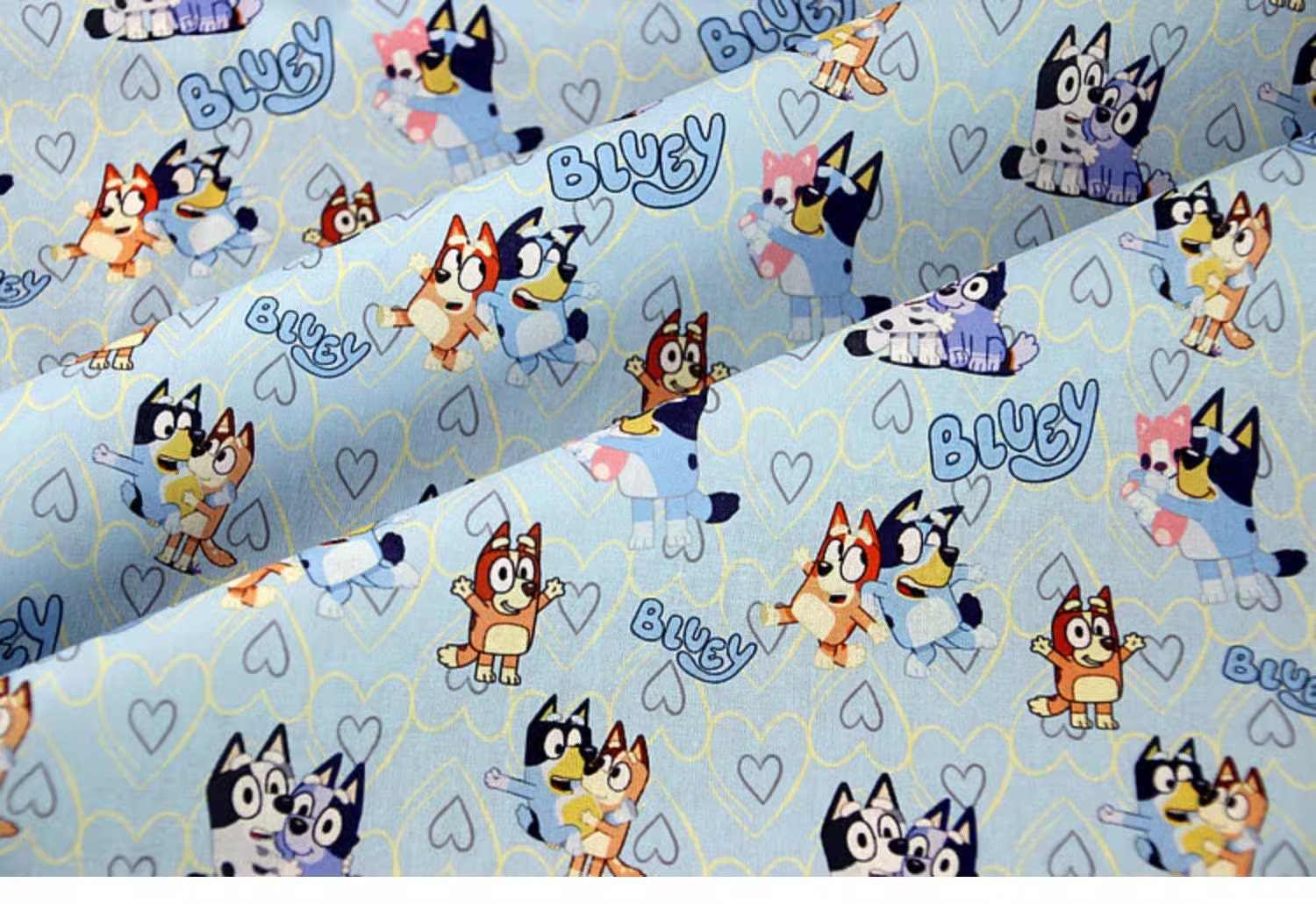 Bluey Fabric Blue Dog Fabric Pure Cotton Cartoon Cotton Fabric by the ...