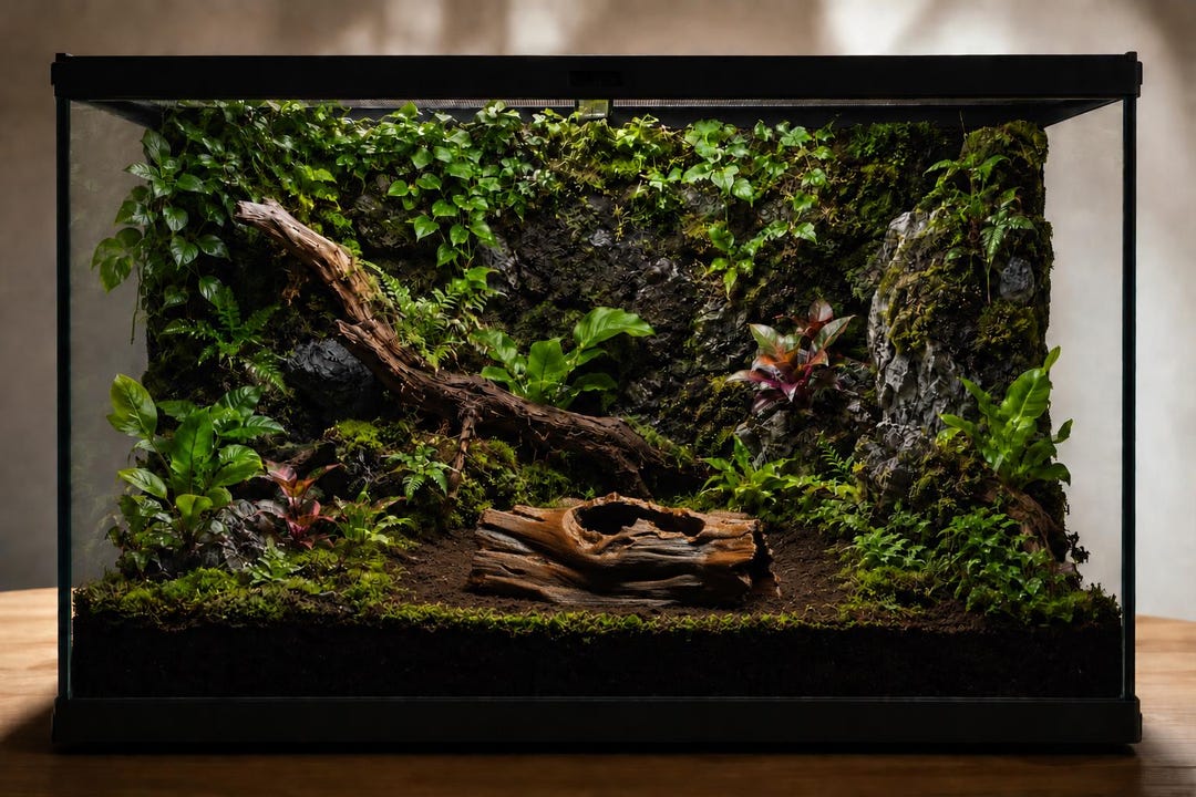 3D Printed Hollow Log Hideout, Aquarium Terrarium Driftwood Cave ...