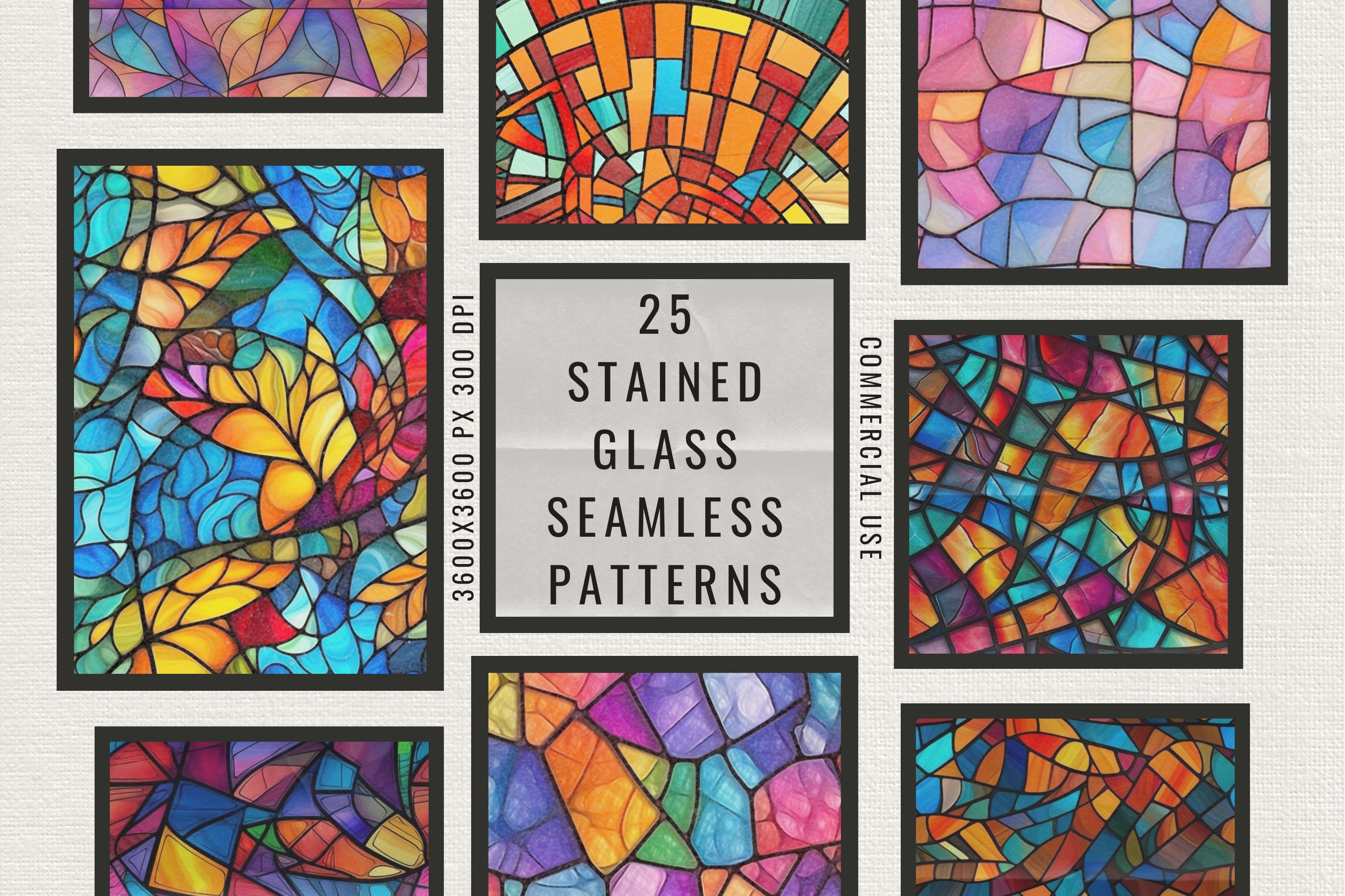 Stained Glass Digital Paper Seamless Paper Vintage Radiant Textures ...
