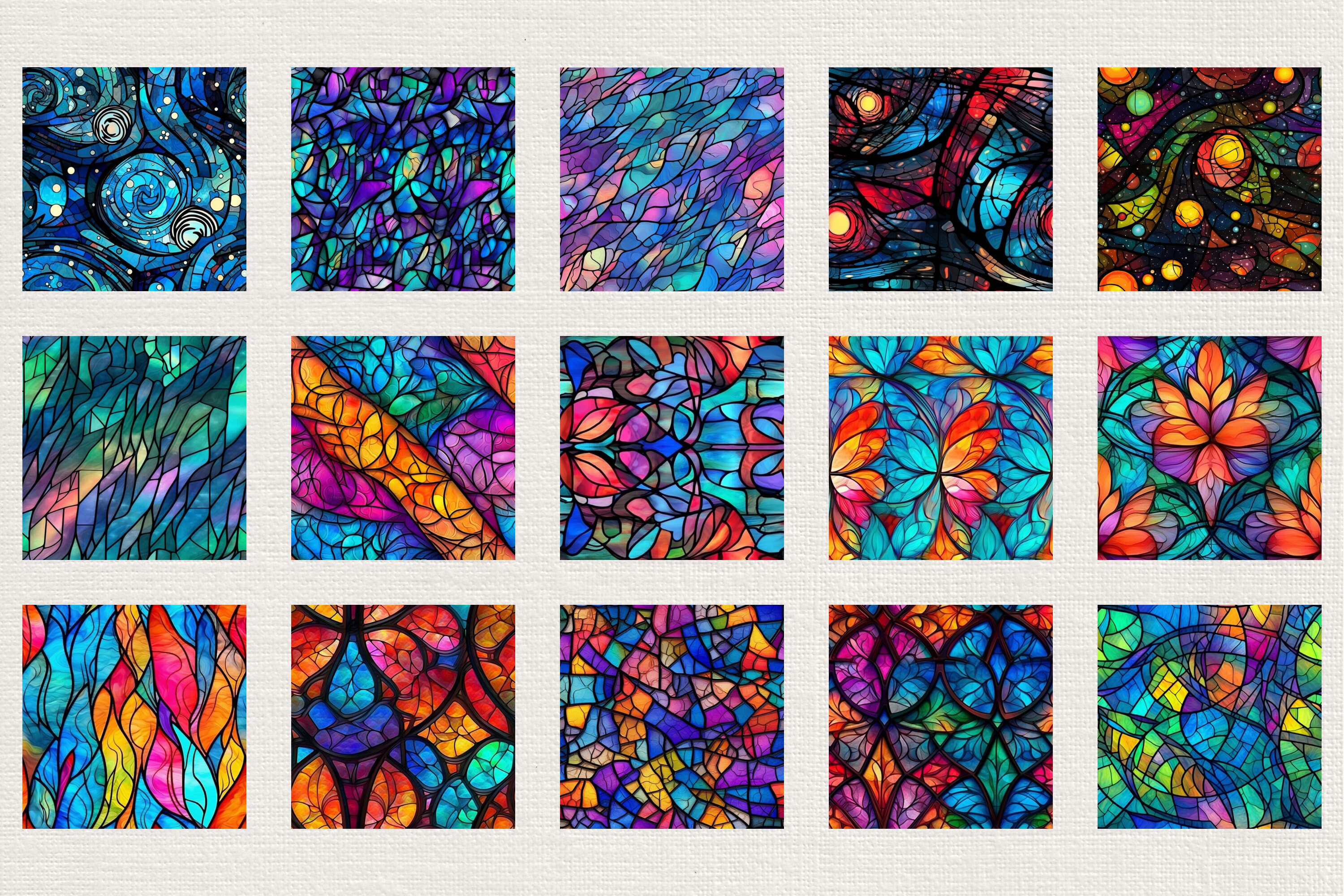 Stained Glass Digital Paper Seamless Paper Vintage Radiant Textures ...