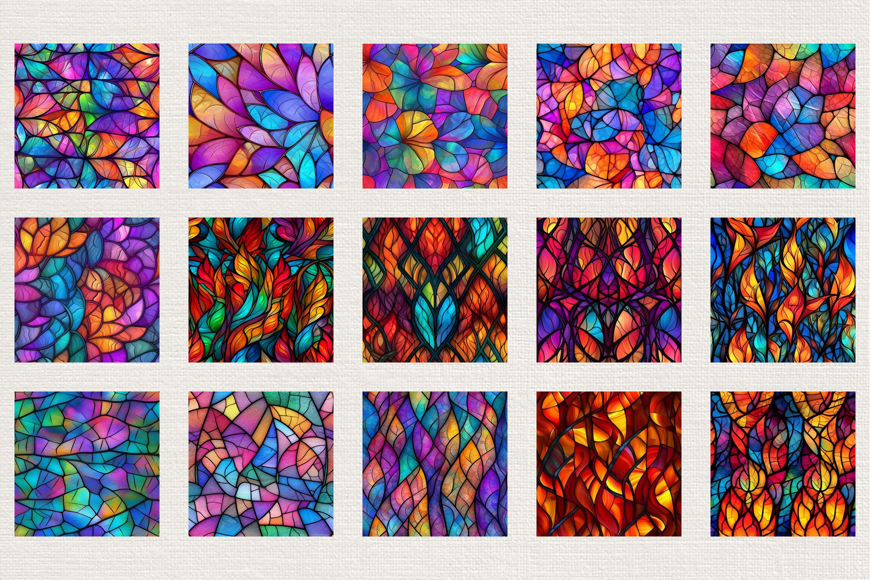 Stained Glass Digital Paper Seamless Paper Vintage Radiant Textures ...