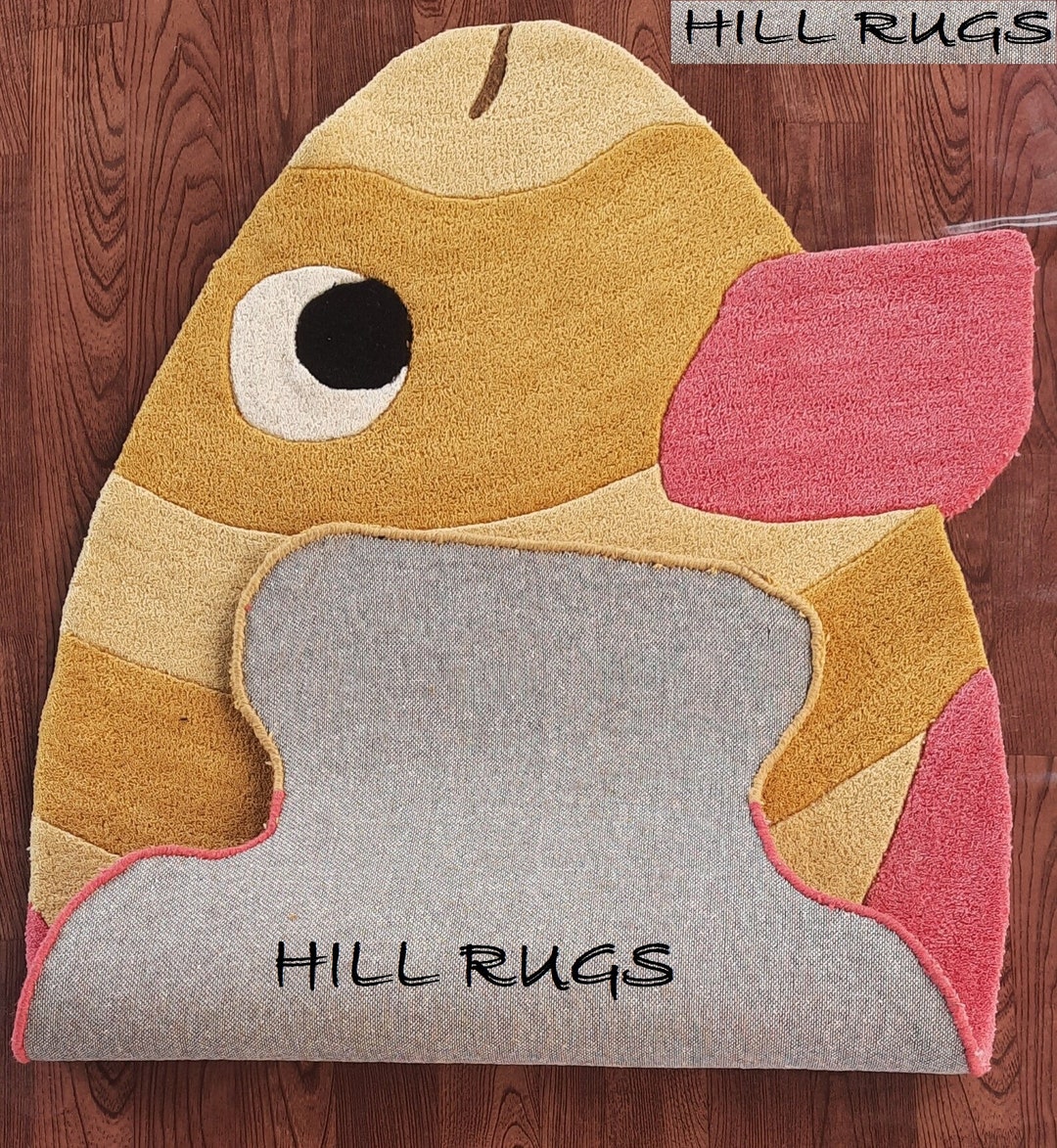 Fish Pattern Multi Colour Tufted Rug Handmade Tufted 100% Wool Cut Pile ...