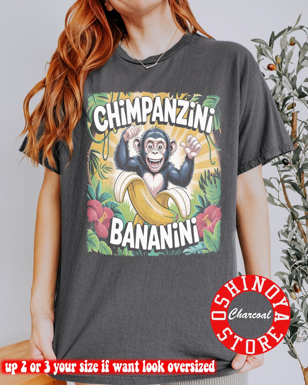 Shimpanzini Bananini Italian Brainrot Chimpanzee and Banana T-shirt ...