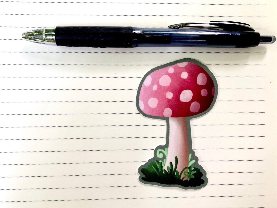 Red Mushroom Sticker | Mushroom Sticker | Waterproof Stickers | Vinyl ...