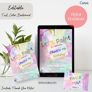 Personalized Birthday Invitation, Painting Party for Kids. - Etsy