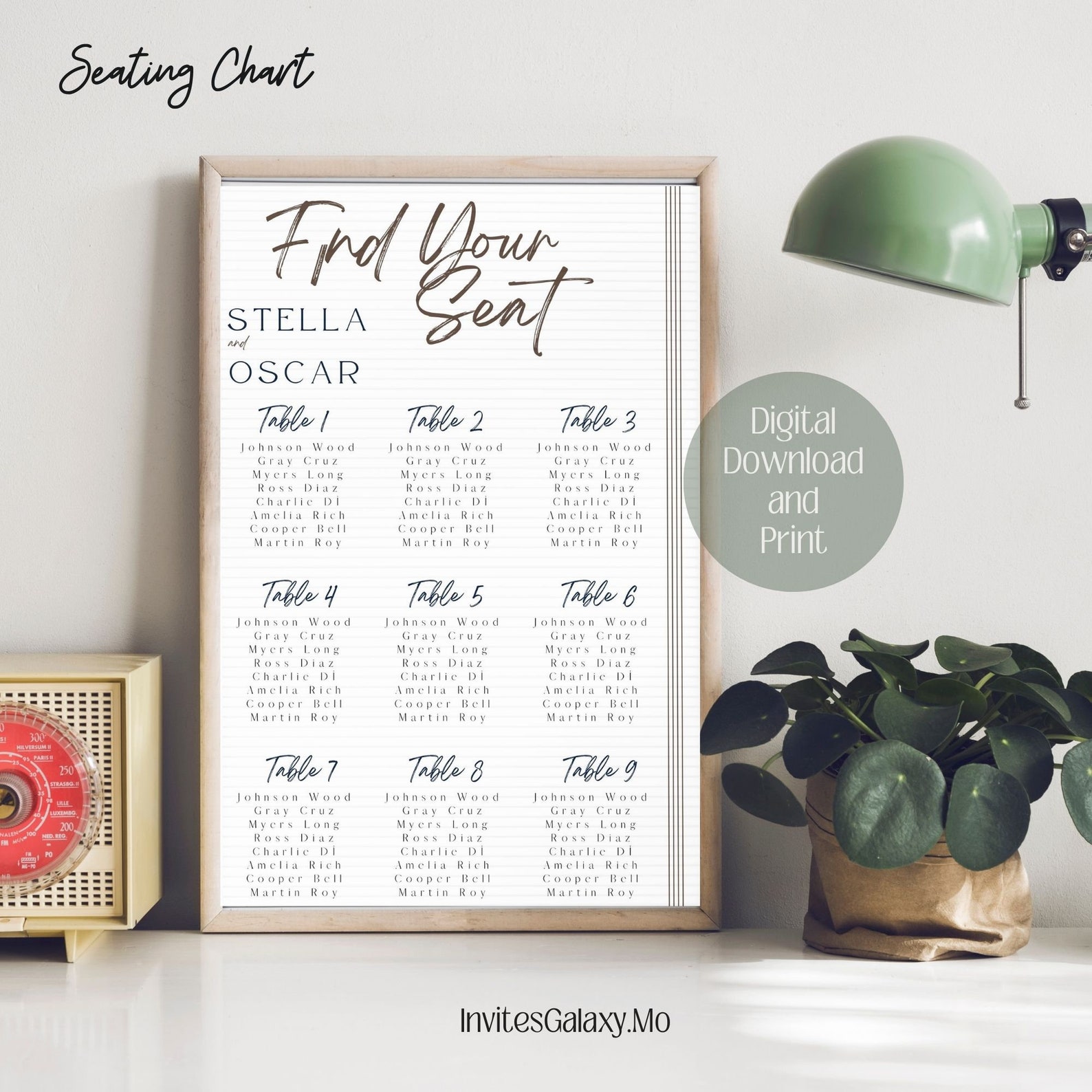 Editable Minimal Welcome Sign! Include Seating Chart, Vertical Style ...