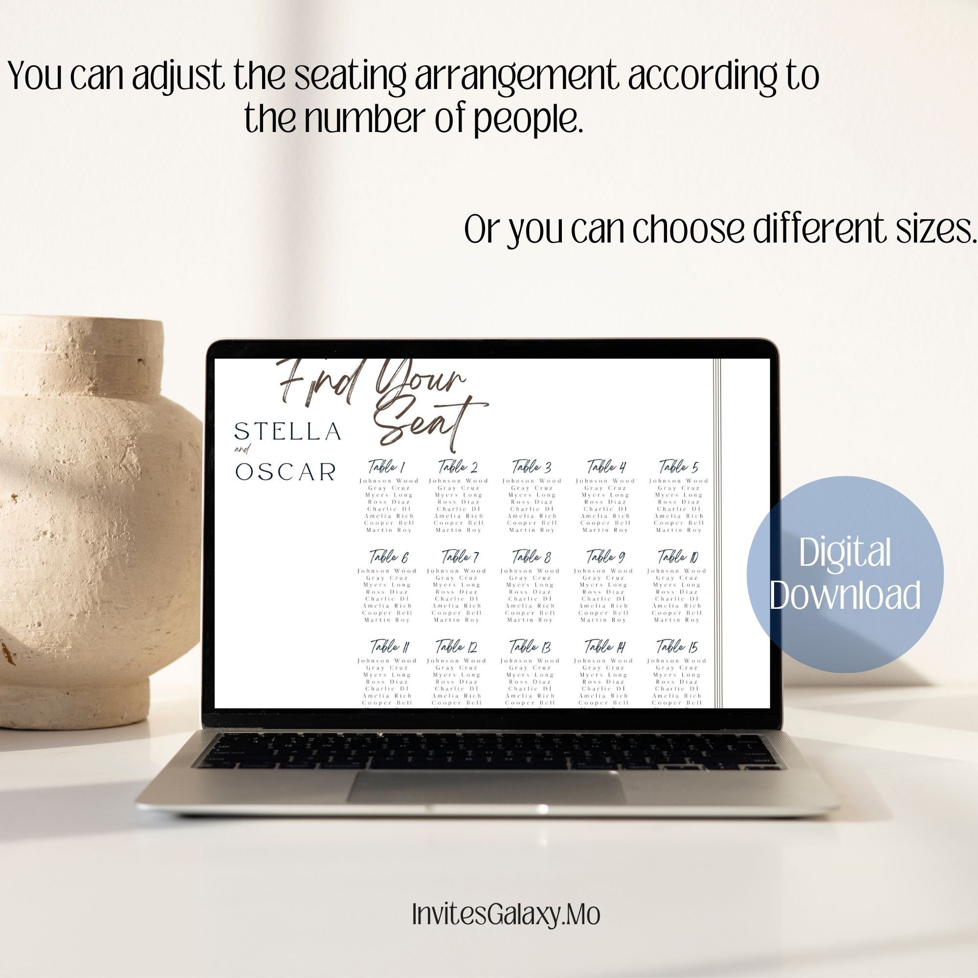 Editable Minimal Welcome Sign! Include Seating Chart, Vertical Style ...