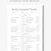 Anxiety Symptom Tracker, Anxiety Tracker, Anxiety Worksheet, Printable ...