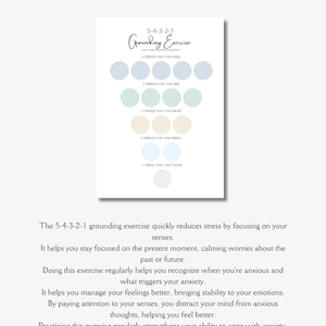 Grounding Exercise, 5 4 3 2 1 Groundingtherapy Worksheet, Therapy Tools ...