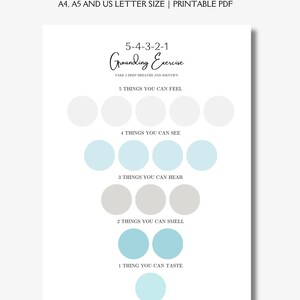 Grounding Exercise, 5 4 3 2 1 Groundingtherapy Worksheet, Therapy Tools ...