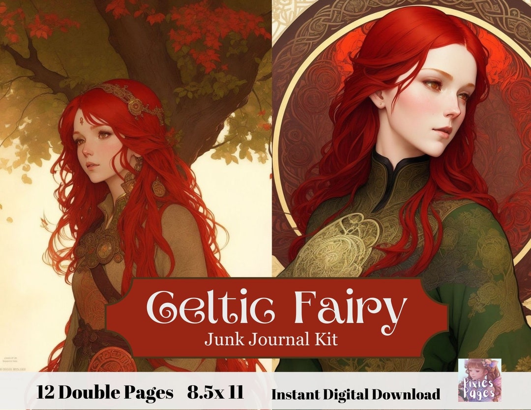 Celtic Fairy Junk Journal Kit Woodland Fairycore Ephemera - Etsy