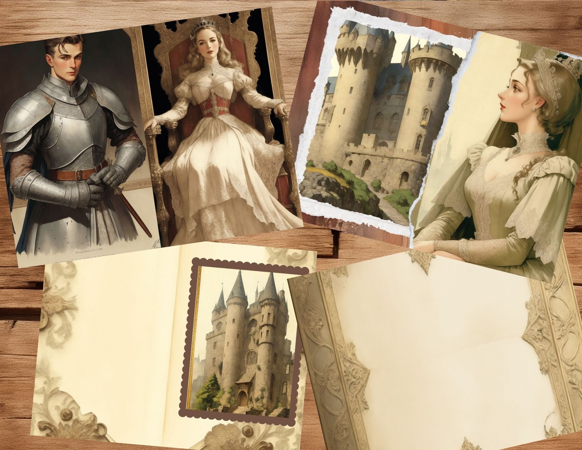 Medieval Princess Junk Journal Kit, Queen Ephemera, Medieval Digital ...