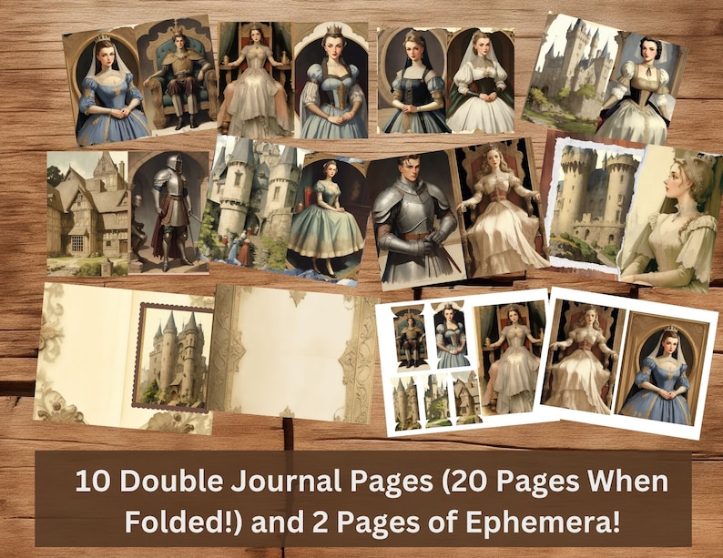 Medieval Princess Junk Journal Kit, Queen Ephemera, Medieval Digital ...