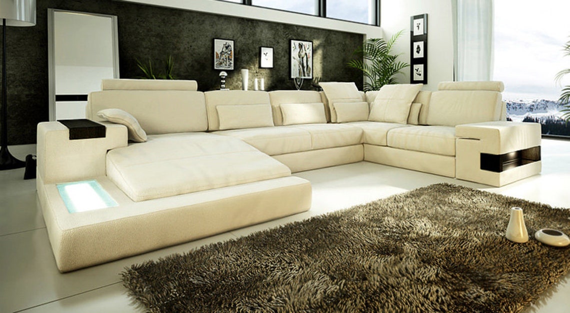 Sectional Couch Big Sofa U-shaped Couch With Chaise Modern Sofa in ...