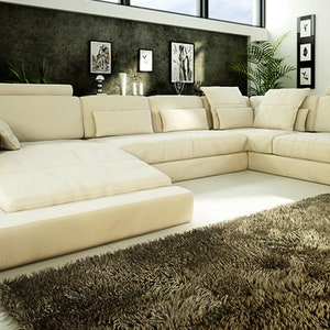 Sectional Couch Big Sofa U-shaped Couch With Chaise - Modern Sofa in ...