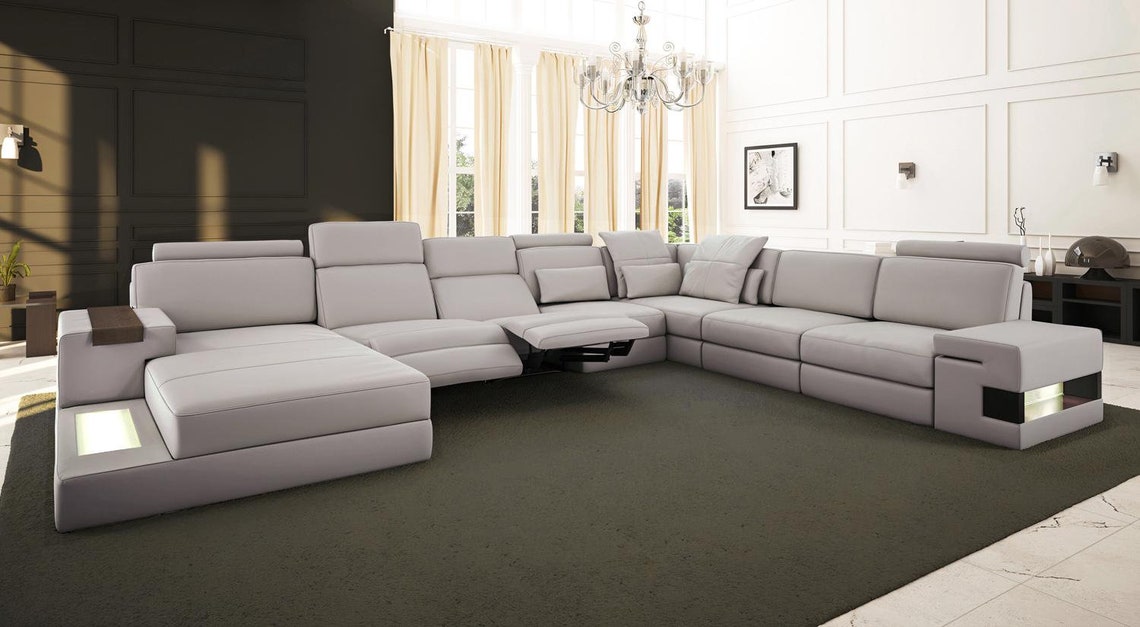 Large Reclining Sectional Sofa Oversized Big Sofa With Power Recliner ...