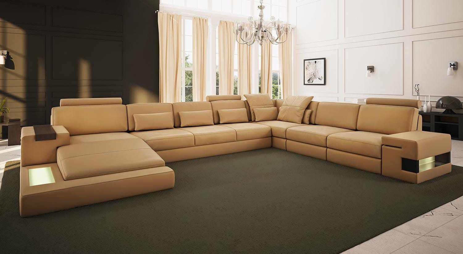 Large Reclining Sectional Sofa Oversized - Big Sofa With Power Recliner ...