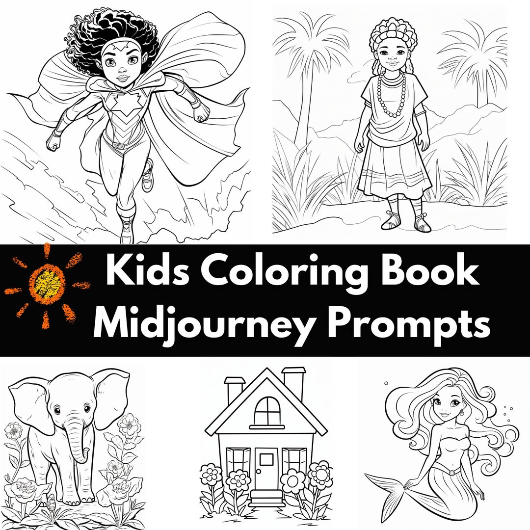 Coloring Book, Midjourney Prompts, AI Art, 17 Prompts, Childrens ...
