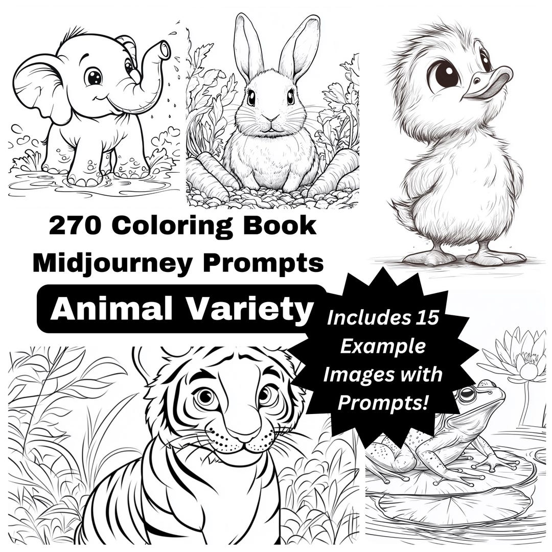 Midjourney Prompts, Dalle, Coloring Pages, , Digital Download, AI ...