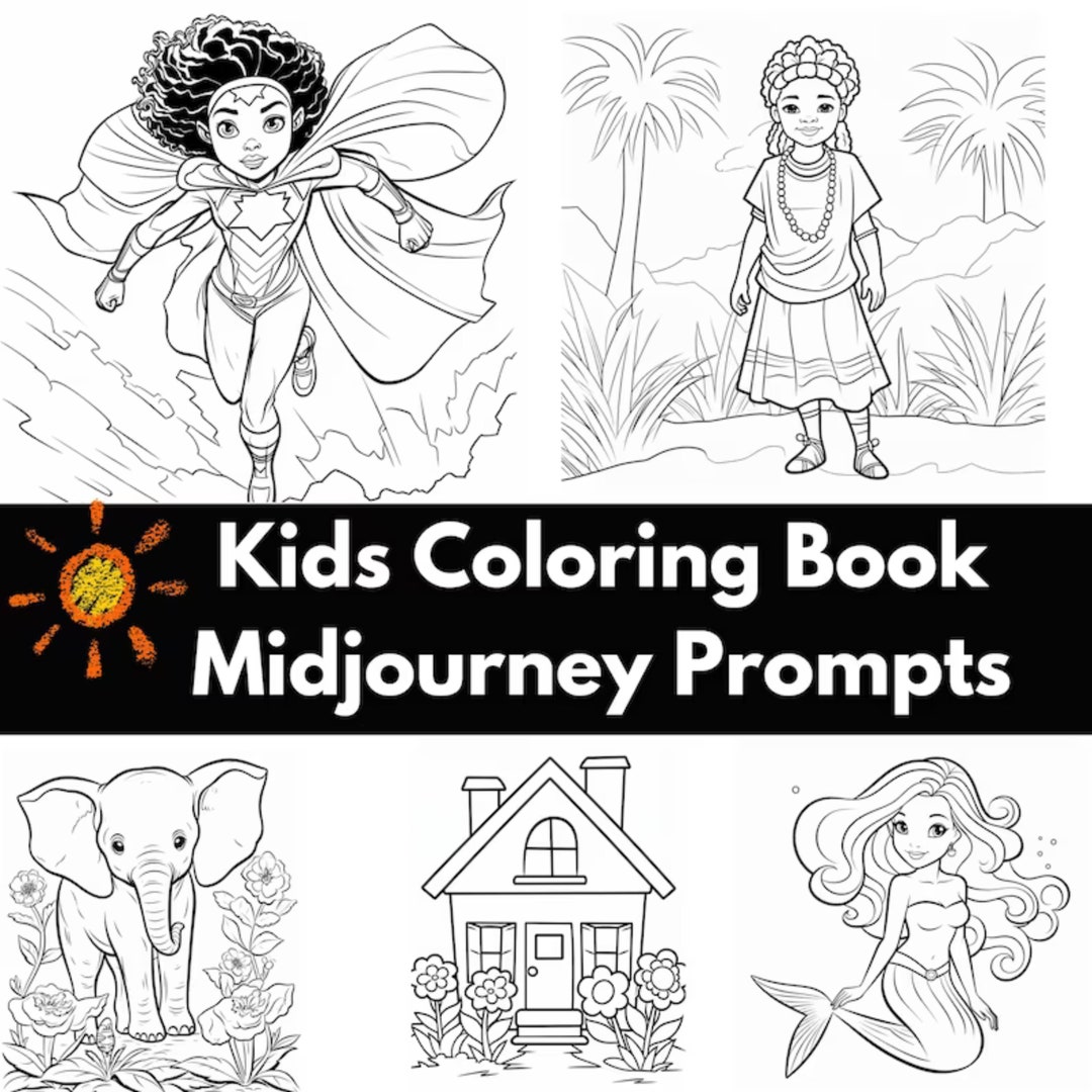Coloring Book, Midjourney Prompts, AI Art, 20 Prompts, Childrens ...