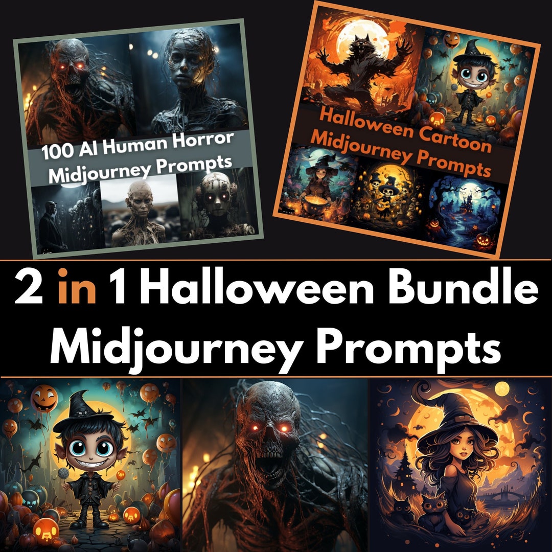 Midjourney Prompts, Halloween, AI Art, Horror, Bundle, Humanoid ...