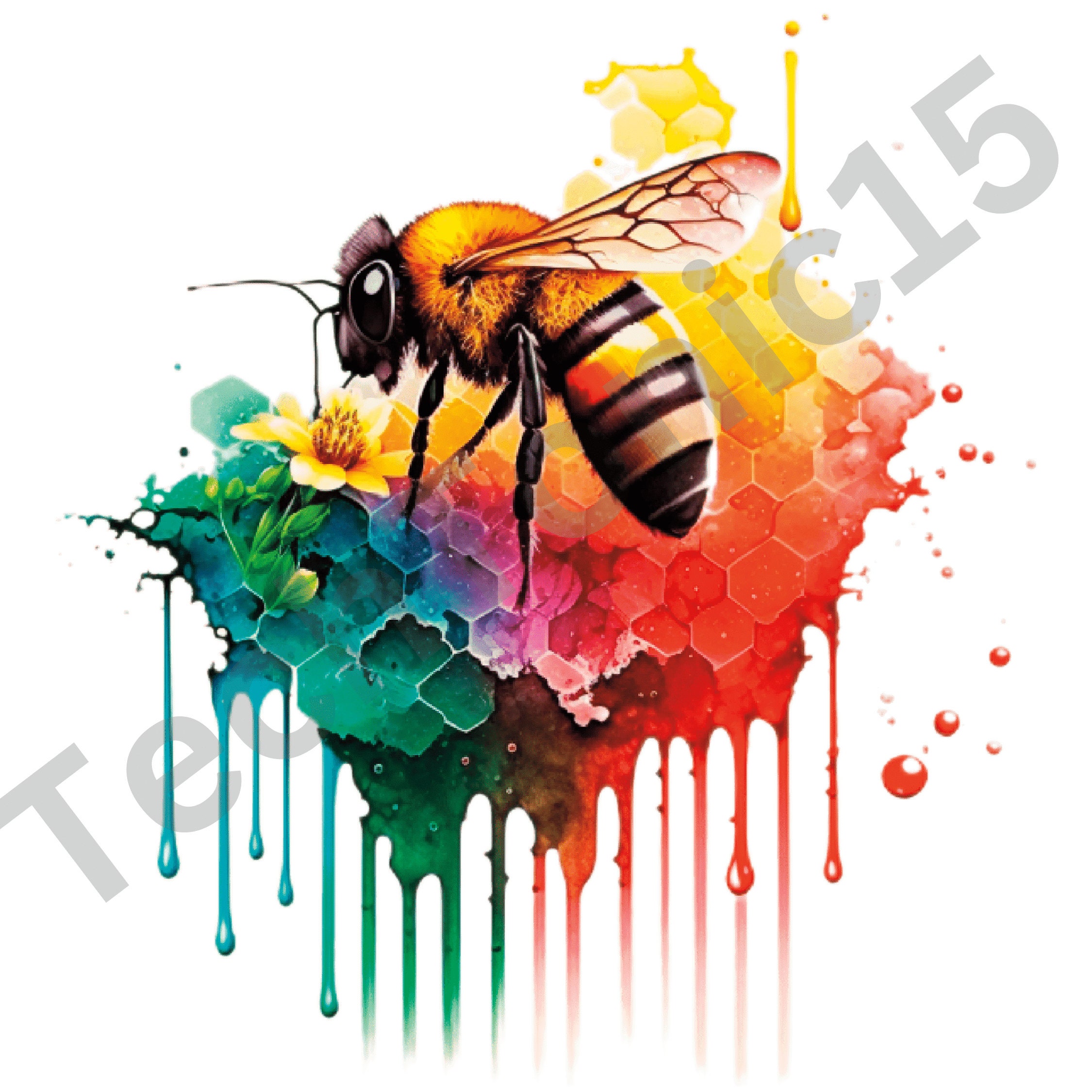 Watercolor Clip Art, Honeybee, Png, for Commercial Use, Transparent ...