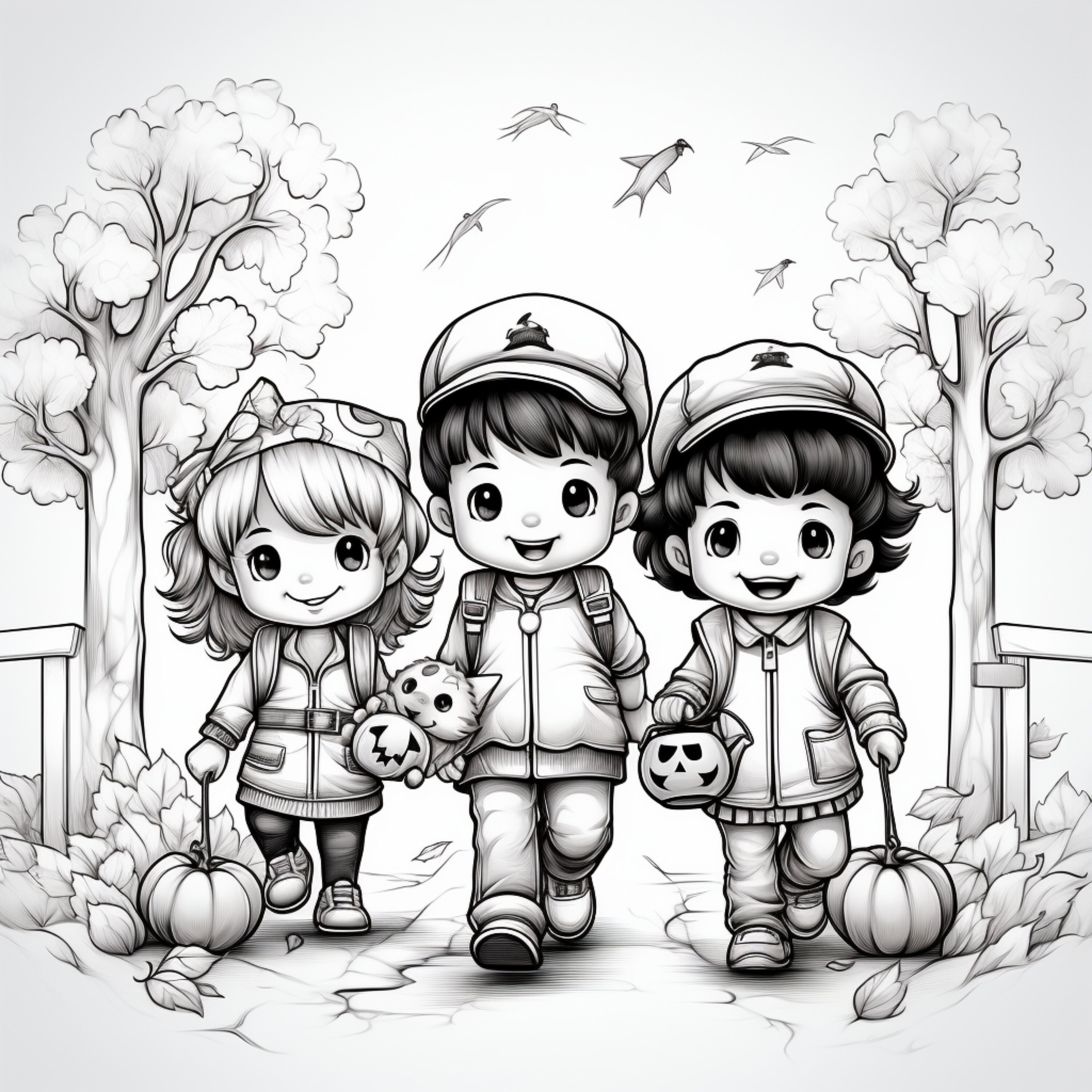 Midjourney Prompts, Coloring Pages, Halloween, Digital Download, 23 ...