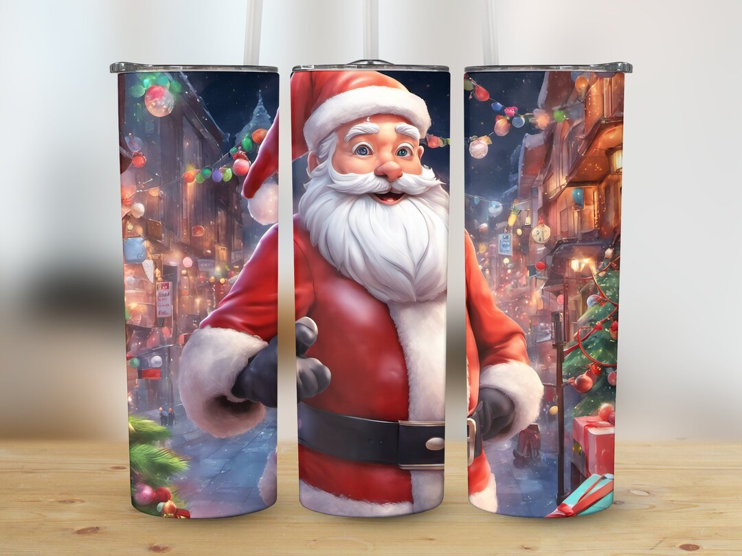 Santa Claus Cartoon Style 20 Oz Skinny Tumbler Sublimation - Etsy