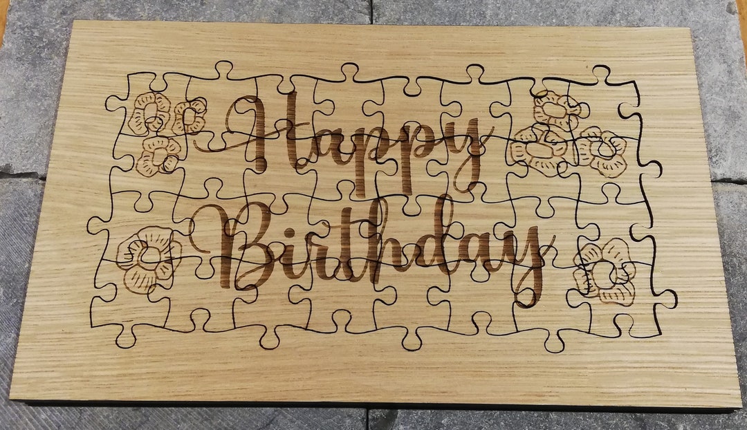 Puzzle Birthday Card With Border - Etsy UK