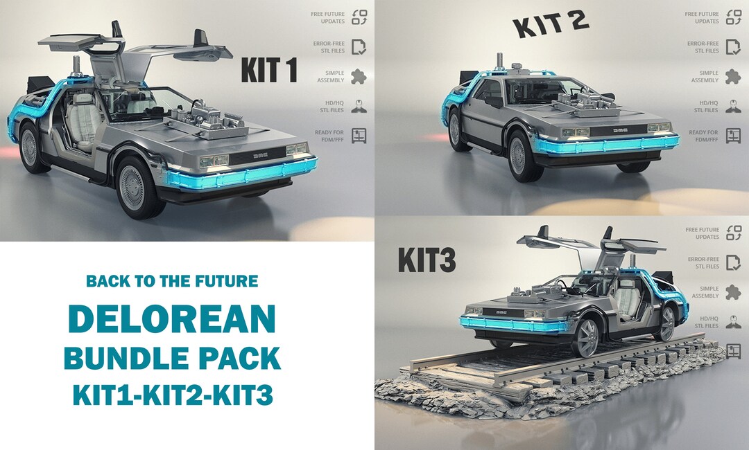 Back to the Future Delorean Kit BUNDLE 3D Model STL Delorean - Etsy